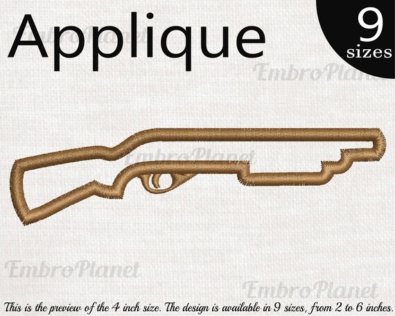 Applique Shotgun Design for Embroidery Machine Instant - Etsy