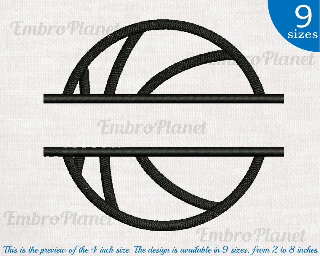 Split Basketball - Design for Embroidery Machine, Instant Download ...