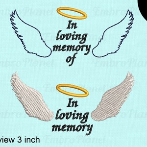 In Loving Memory Angel Wings Embroidery Design (digital Download) - Etsy