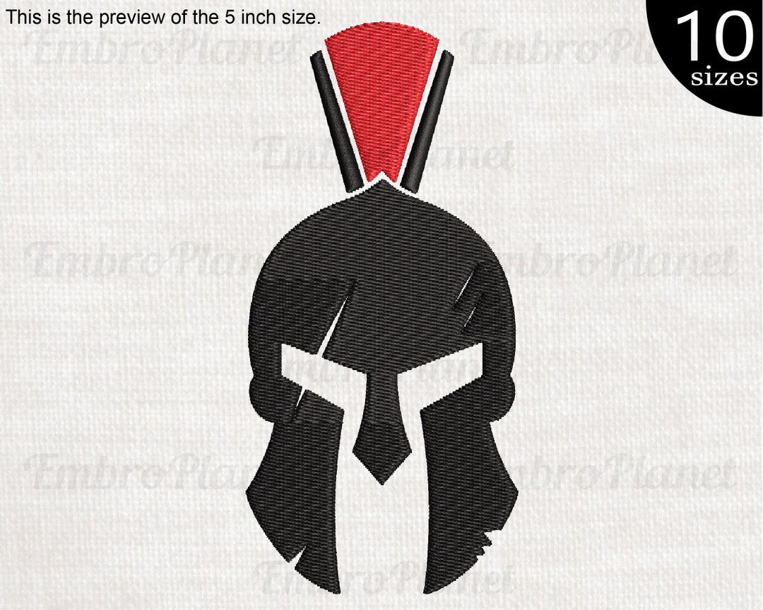 Spartan Helmet - Design for Embroidery Machine Instant Download Digital ...
