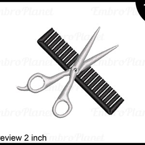Scissors and Comb Design for Embroidery Machine Instant Download ...