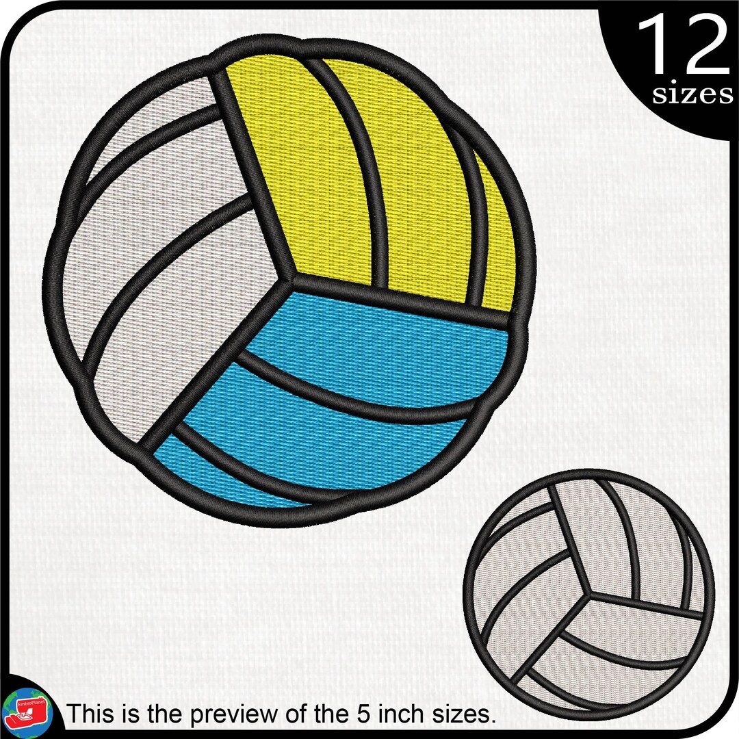 Volleyball Balls - Designs for Embroidery Machine Instant Download ...
