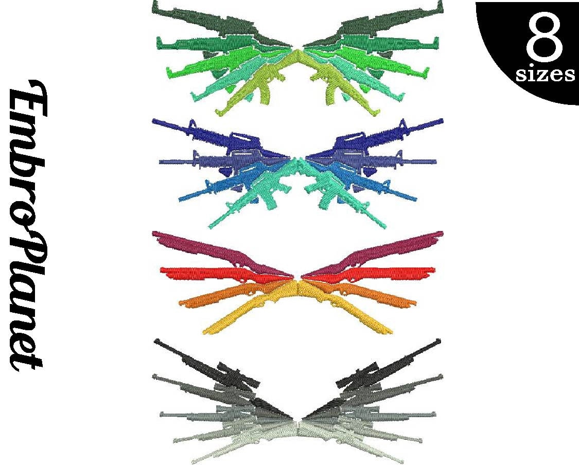 Wings Guns - Designs for Embroidery Machine Instant Download Digital ...