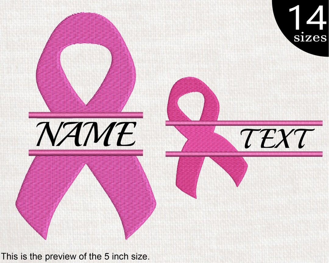 Split Breast Cancer Ribbons - Design for Embroidery Machine Digital ...