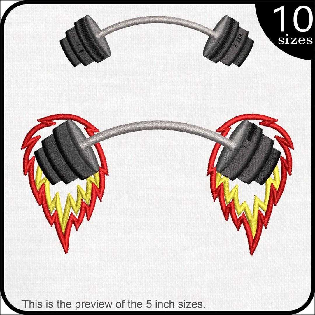 Heavy Weight Barbell - Designs for Embroidery Machine Instant Download ...