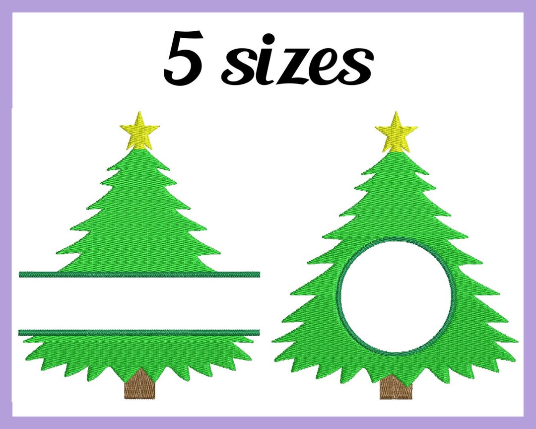 Split and Christmas Tree Designs for Embroidery Machine Instant ...