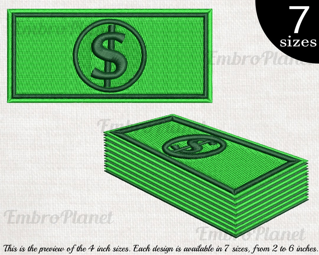 Dollar - Designs for Embroidery Machine Instant Download Digital File ...