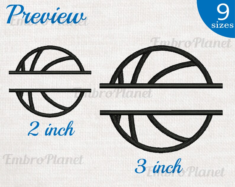 Split Basketball Design for embroidery machine Instant | Etsy