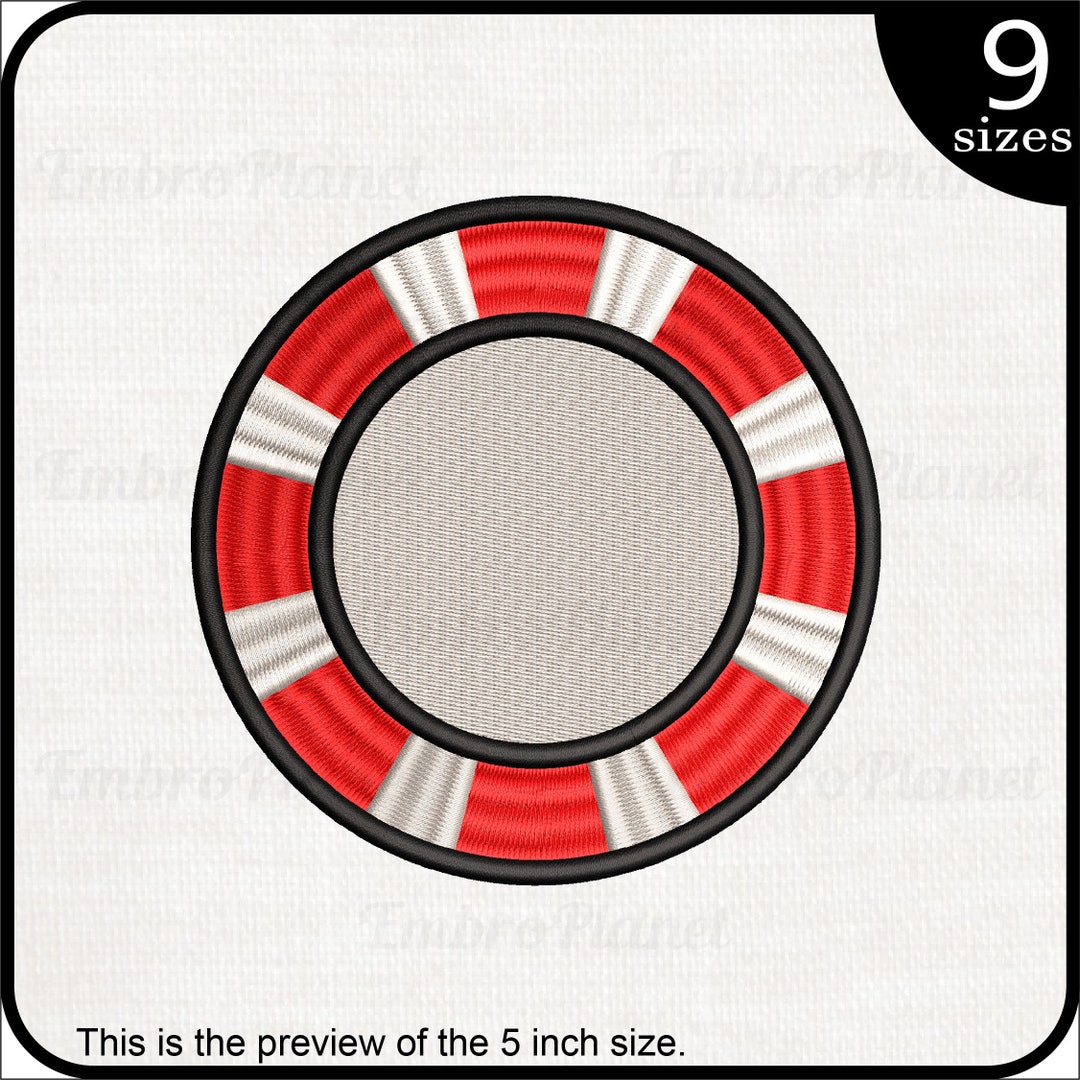 Blank Casino Chip - Design for Embroidery Machine Instant Download ...