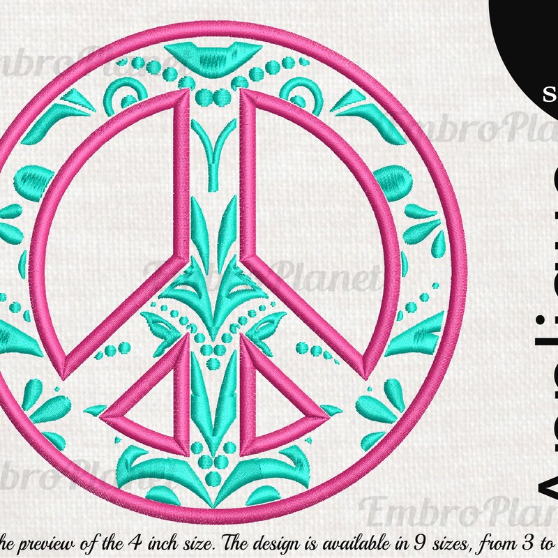 Peace Sign Applique - Etsy