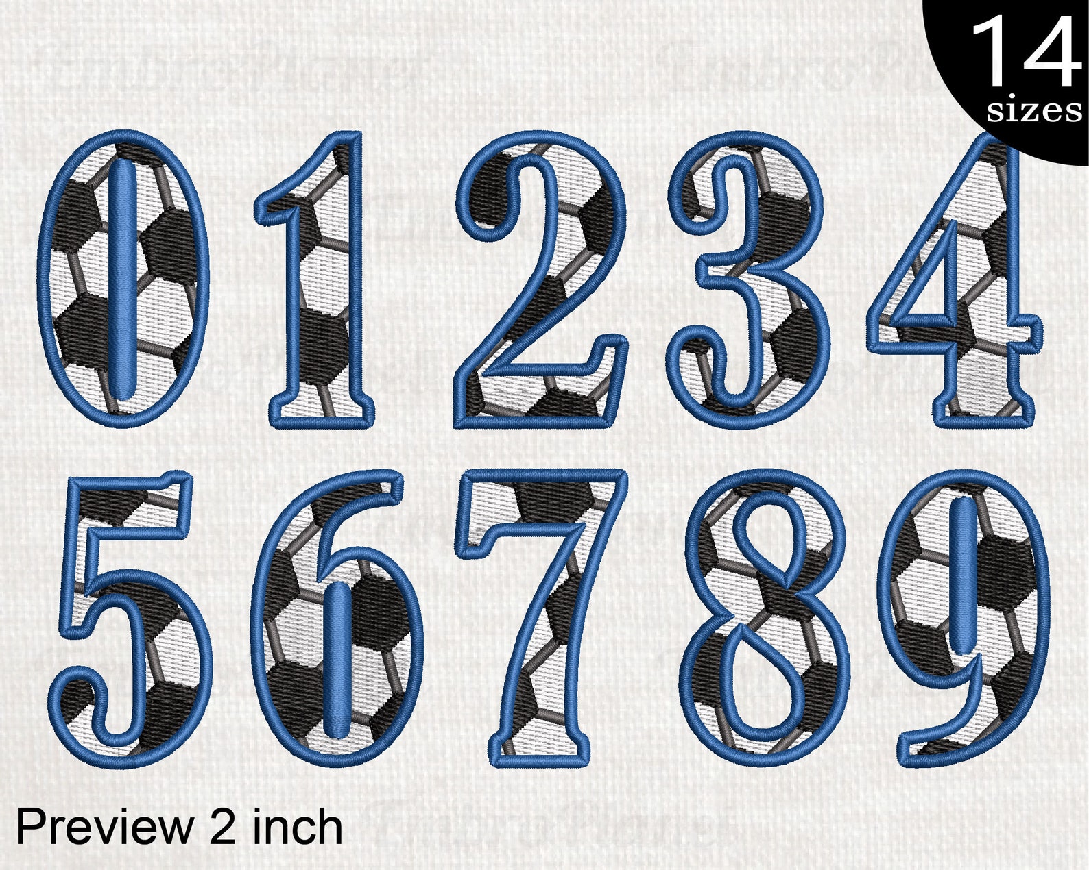Soccer Numbers Designs for Embroidery Machine Instant | Etsy