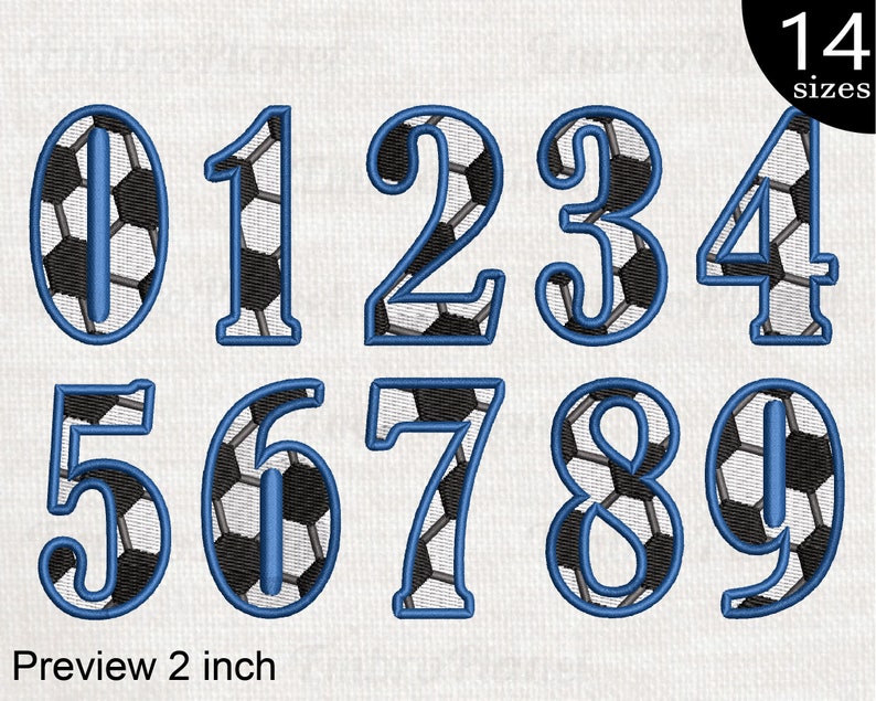 Soccer Numbers Designs for Embroidery Machine Instant | Etsy