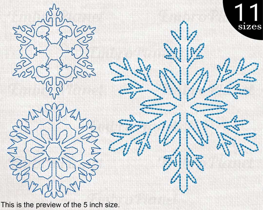 Outline Snowflake - Designs for Embroidery Machine Instant Download ...