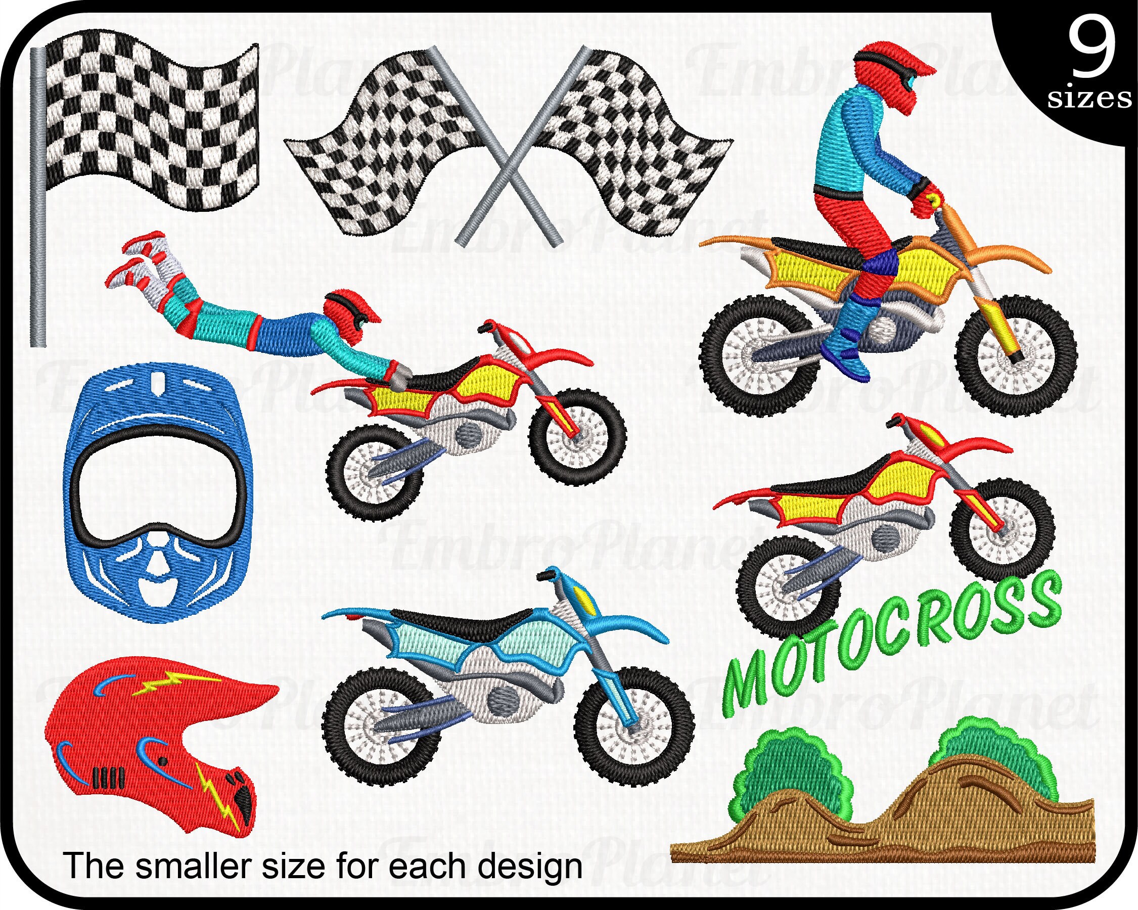Motocross Embroidery Designs: Files for Embroidery Machine Moto Cross ...