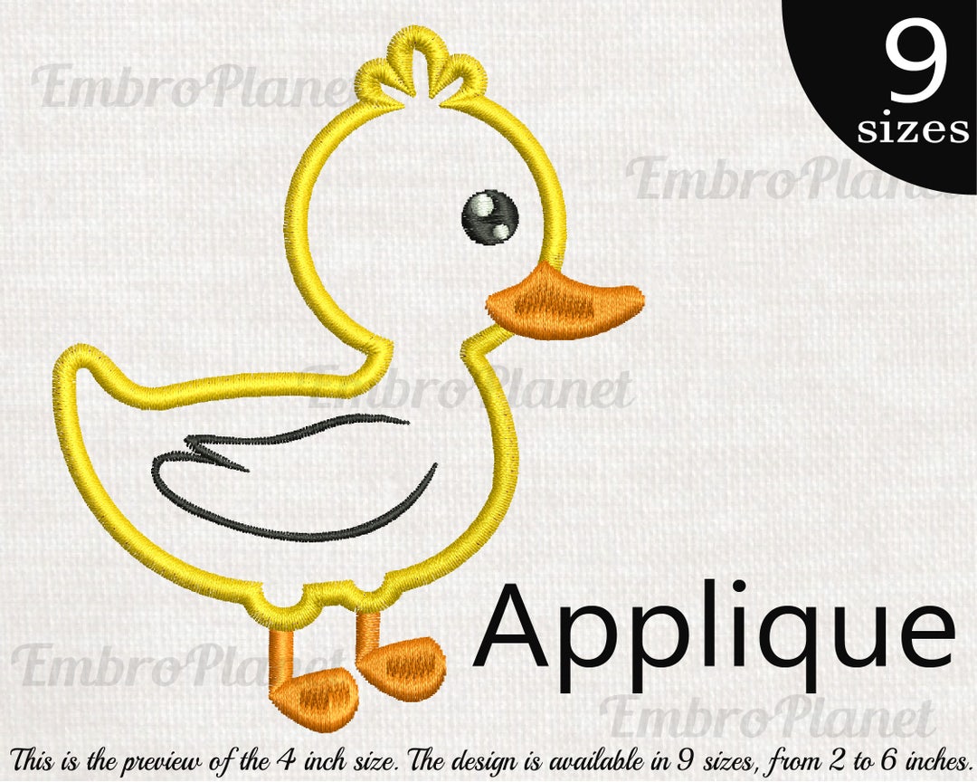 Applique Duckling - Design for Embroidery Machine Instant Download ...