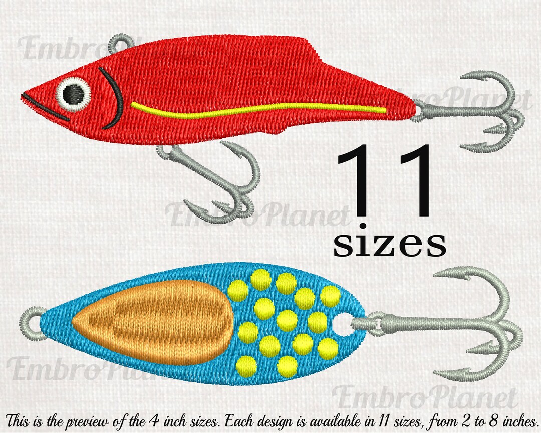 Fishing Bait - Designs for Embroidery Machine Instant Download Digital ...