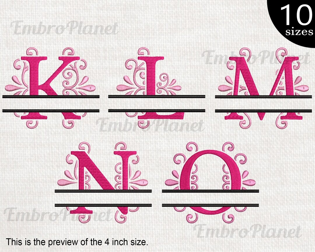 V6 Split Vintage Regal KLMNO - Designs for Embroidery Machine Instant ...