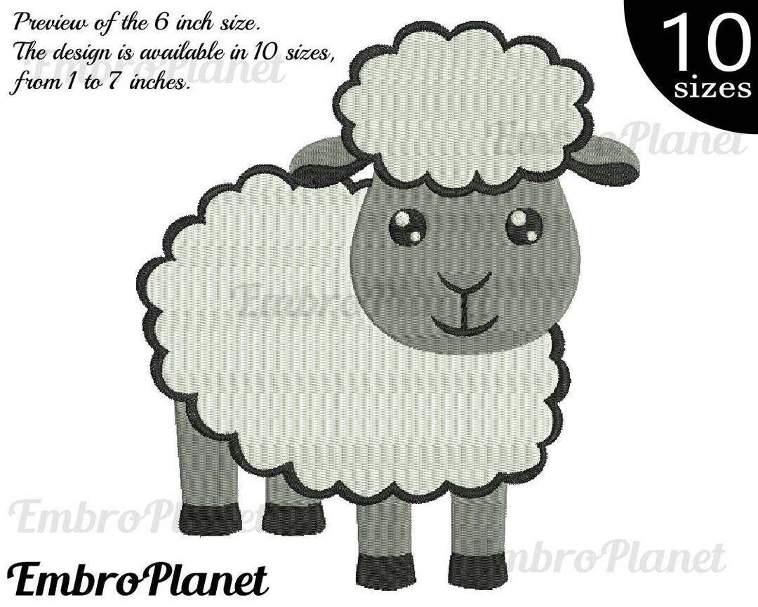 Sheep - - Designs for Embroidery Machine Instant Download Commercial ...