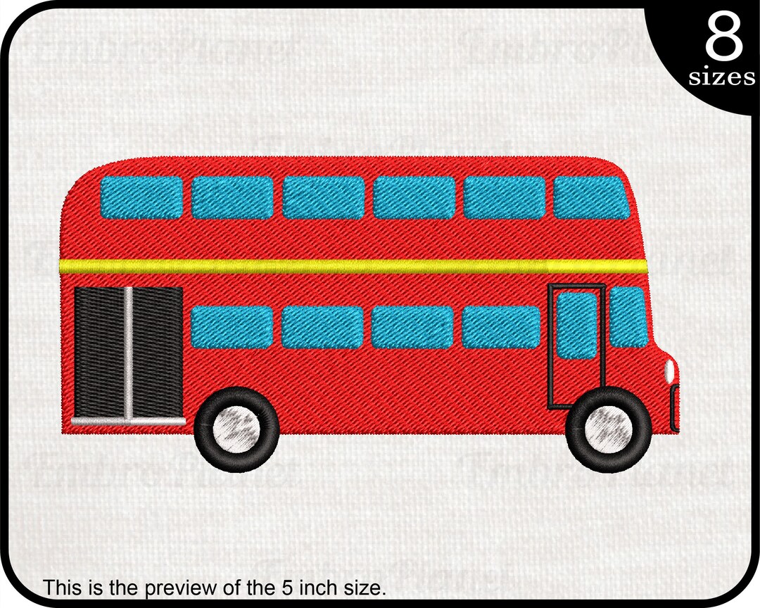 UK Bus - Designs for Embroidery Machine Instant Download Digital File ...