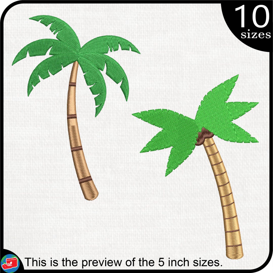 Palm Trees Designs for Embroidery Machine Instant Download Digital ...