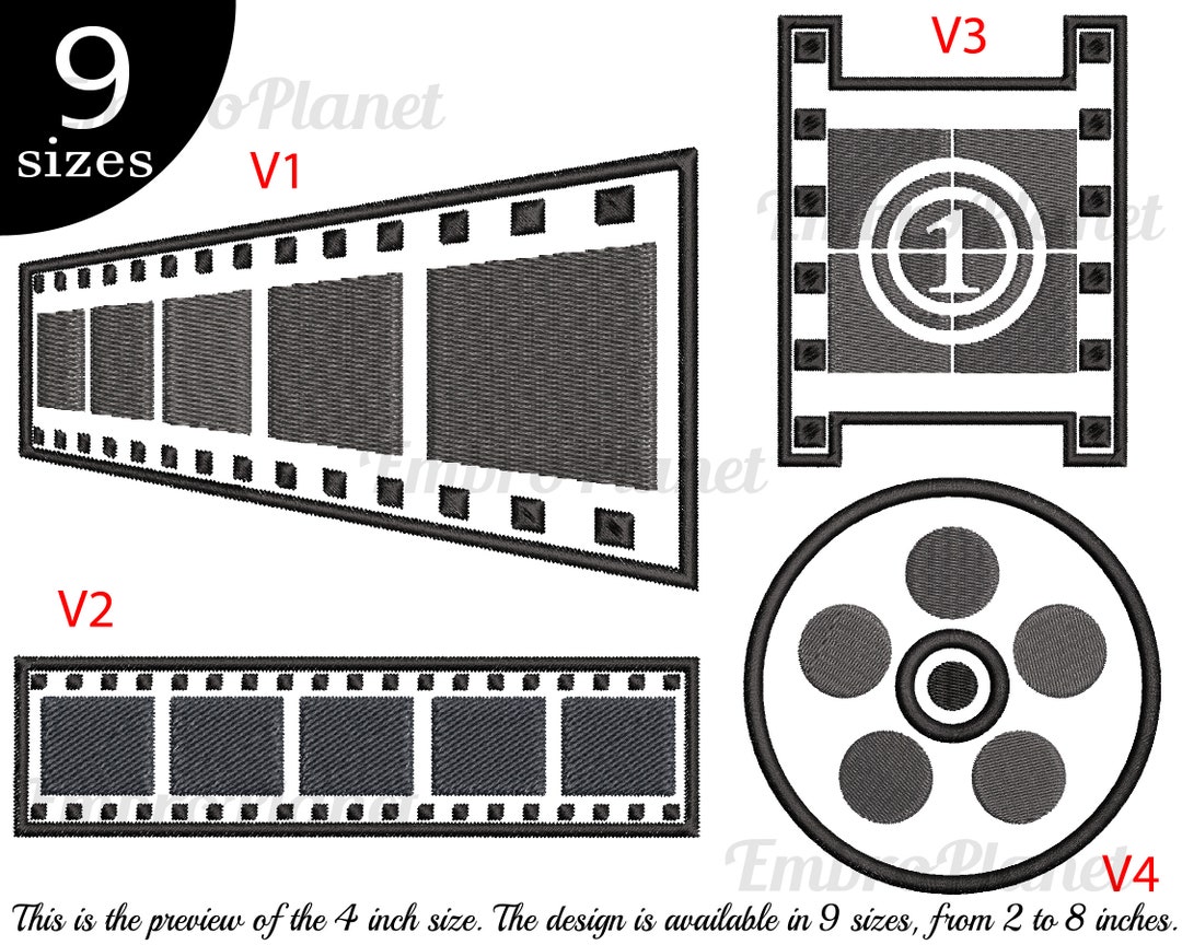 Cinema Designs - Designs for Embroidery Machine Instant Download ...