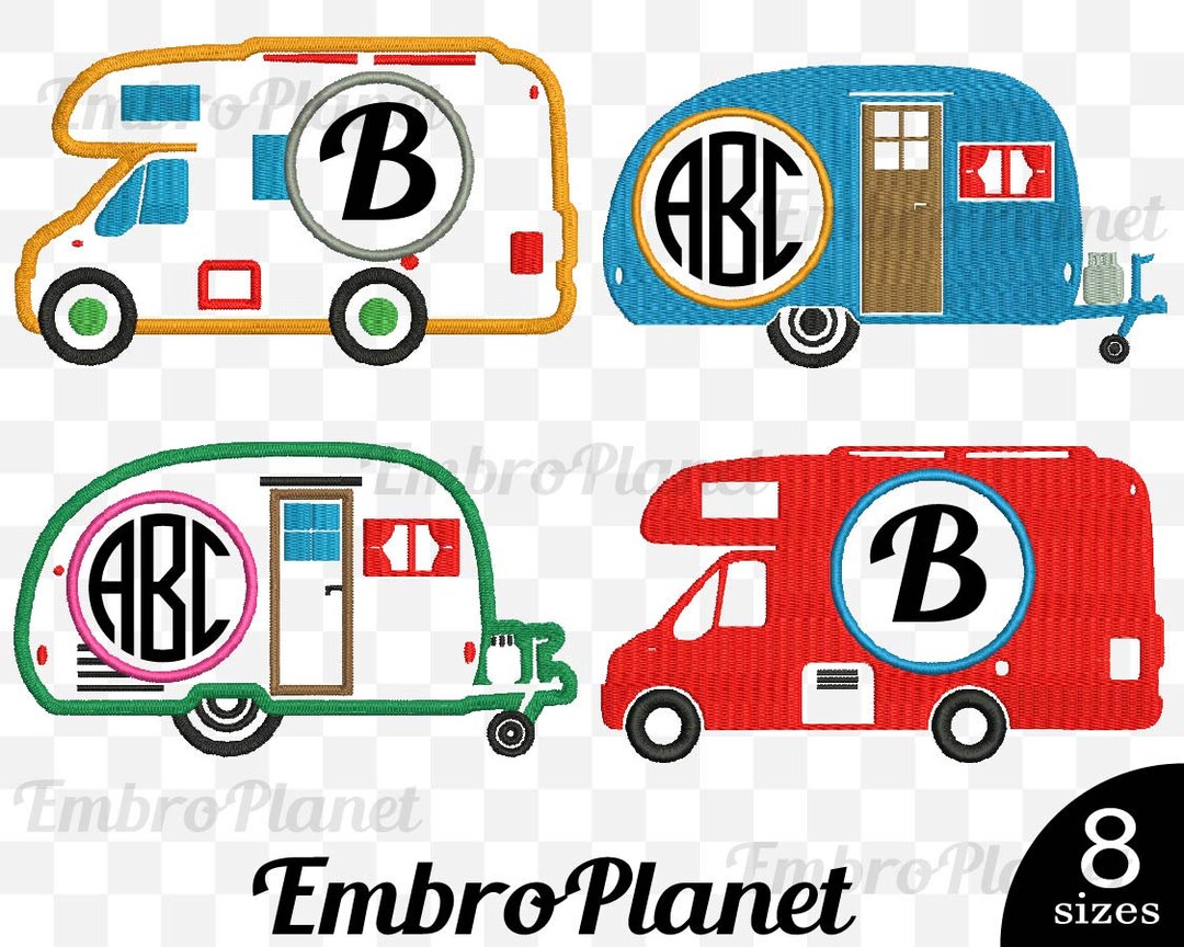 Campers - Designs for Embroidery Machine Instant Download Digital File ...