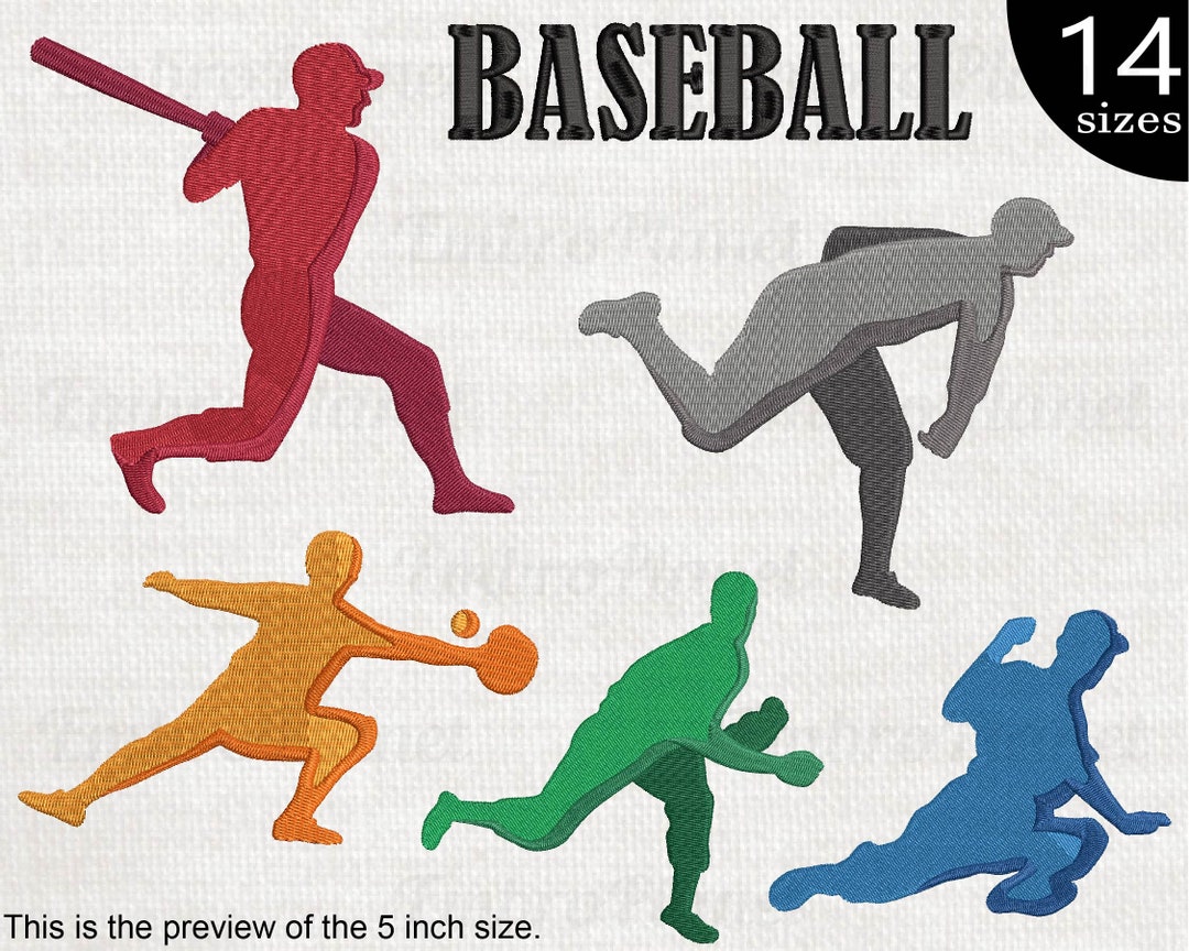 Baseball Player Embroidery Designs – Sport Stitch Files (digital ...