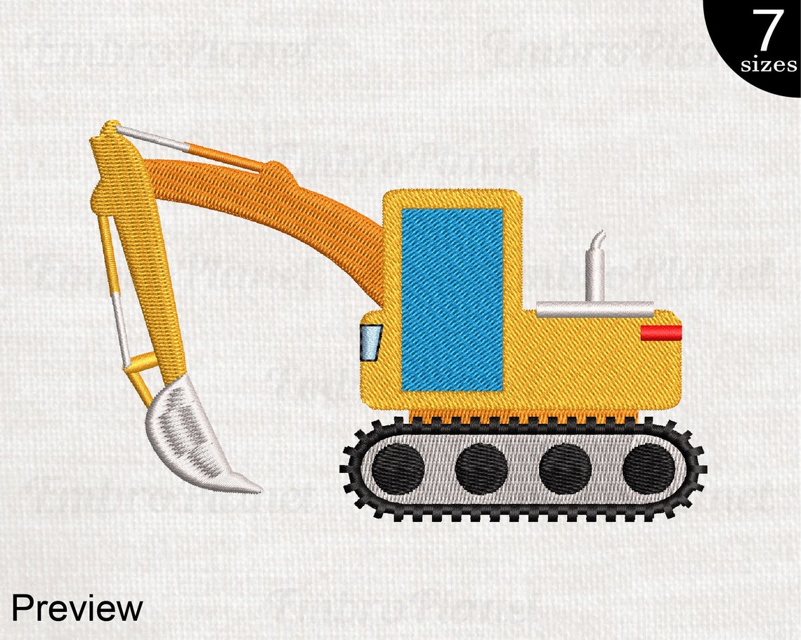 Construction Machines Design for Embroidery Machine Digital - Etsy