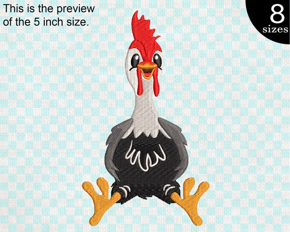 Cute Chicken Design for Embroidery Machine Instant Download | Etsy