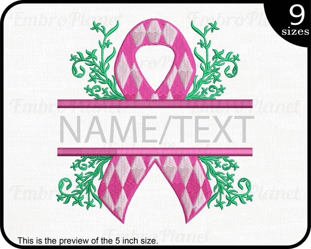 Split Flower Awareness Ribbon - Design for Embroidery Machine Digital ...