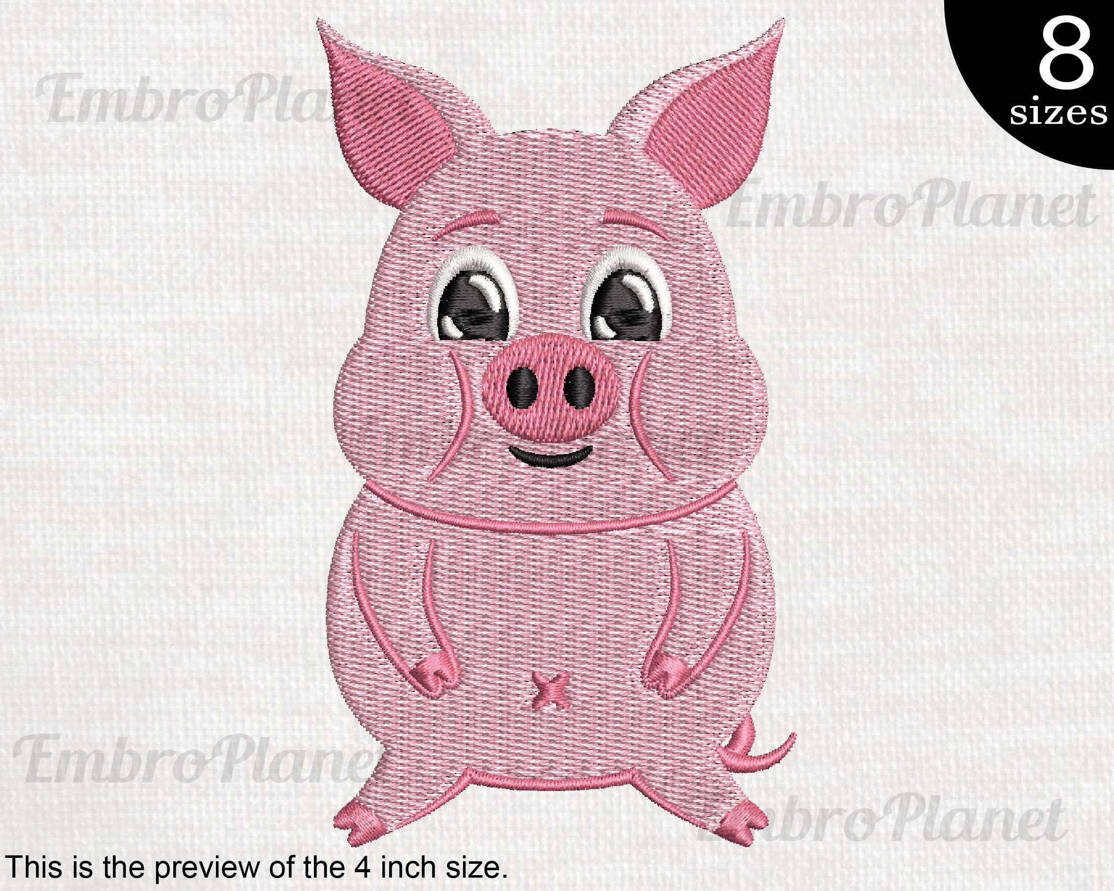 Cute Pig Embroidery Design – Farm Animal Icon (digital Download) - Etsy