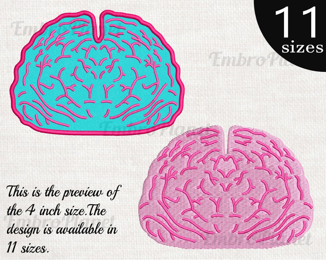 Brain Embroidery Design – Anatomy Applique and Full Stitch (digital ...
