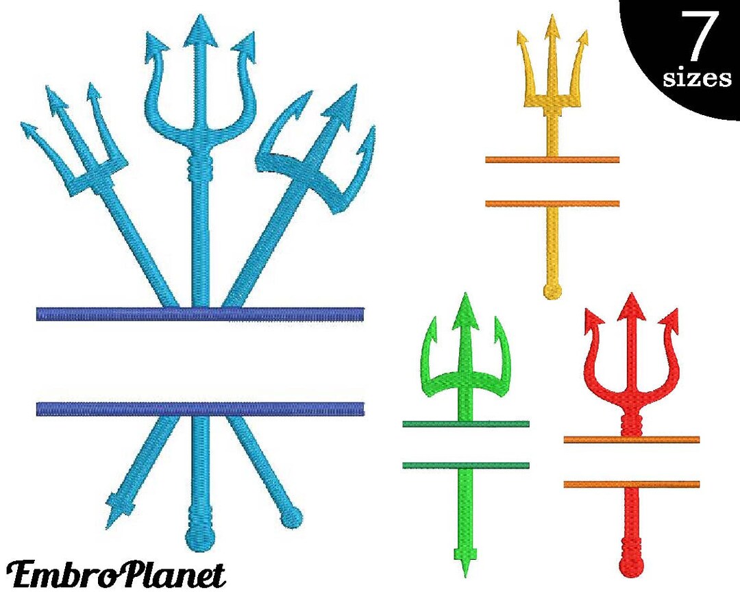 Split Trident - Designs for Embroidery Machine Instant Download Digital ...