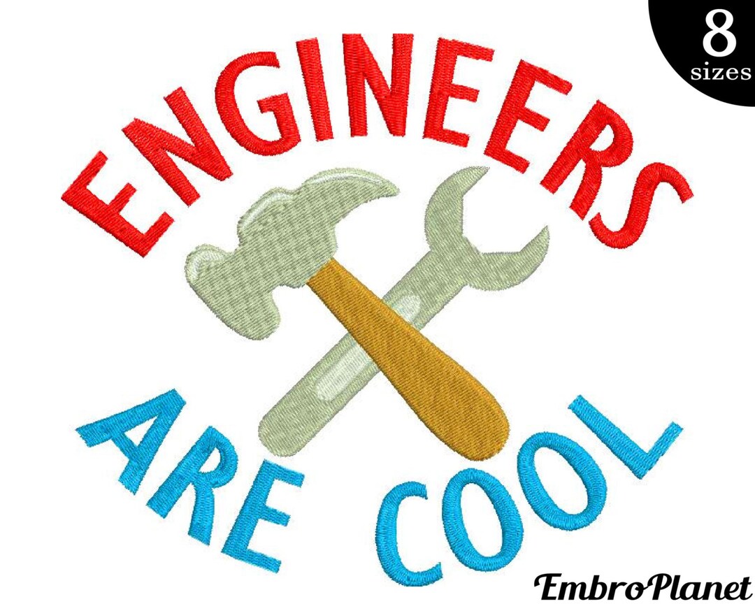 Engineers Are Cool - Design for Embroidery Machine Instant Download ...