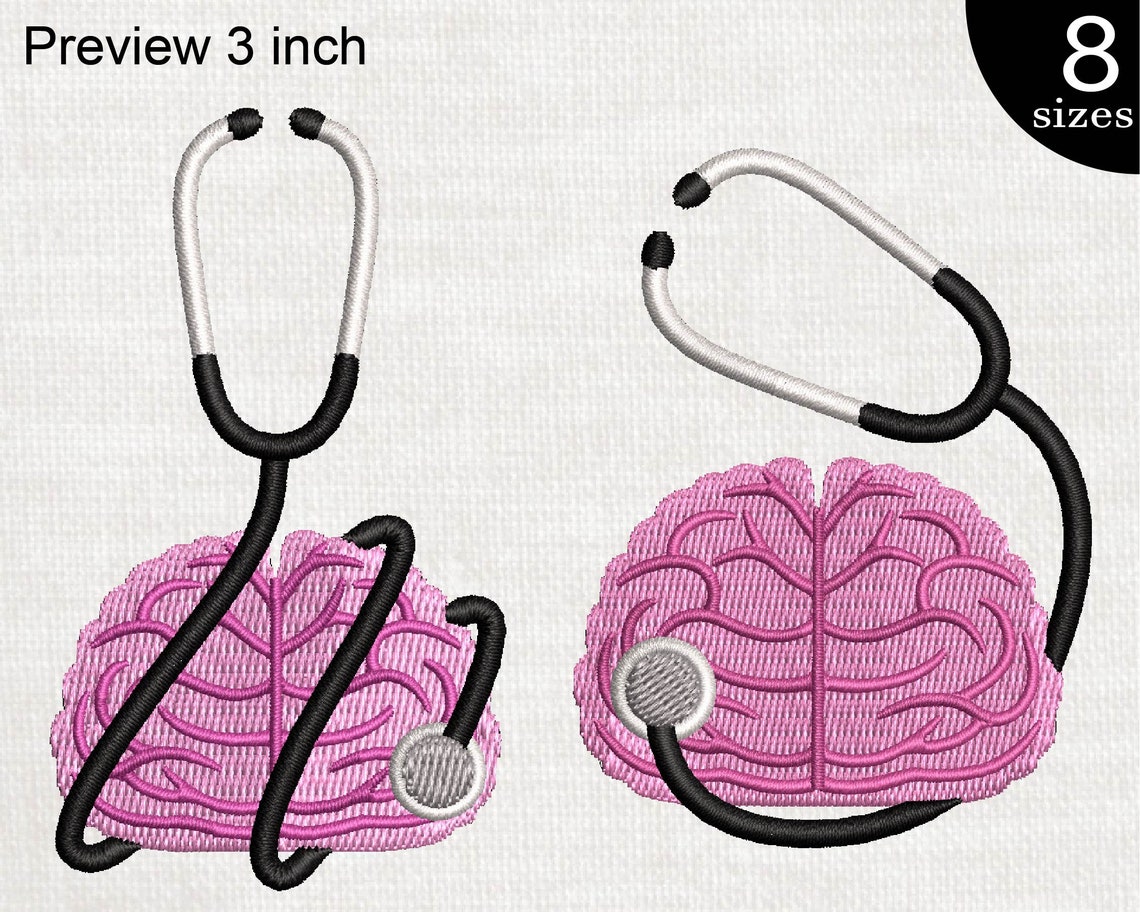Brain and Stethoscope Design for Embroidery Machine Instant - Etsy