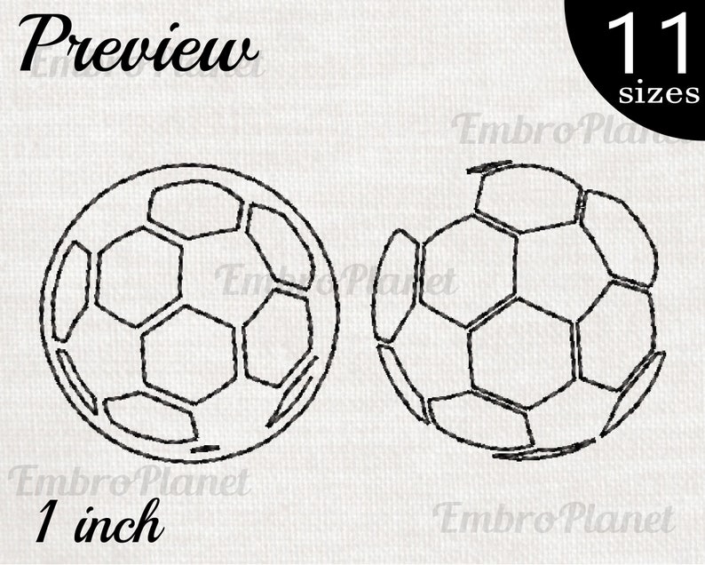 Outline Soccer Balls Designs for Embroidery Machine Instant - Etsy