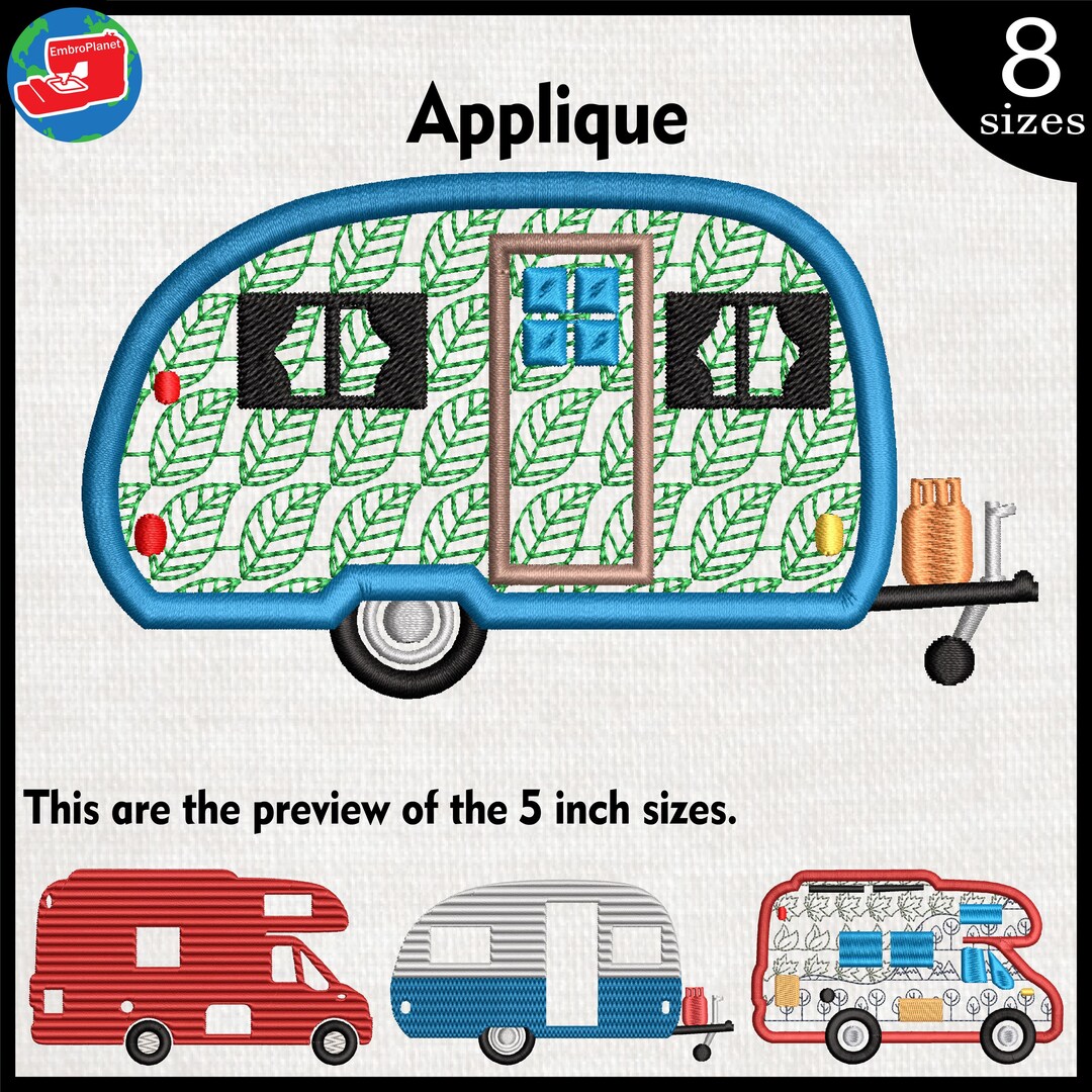 Cool Campers Embroidery Designs: Files for Embroidery Machine (digital ...