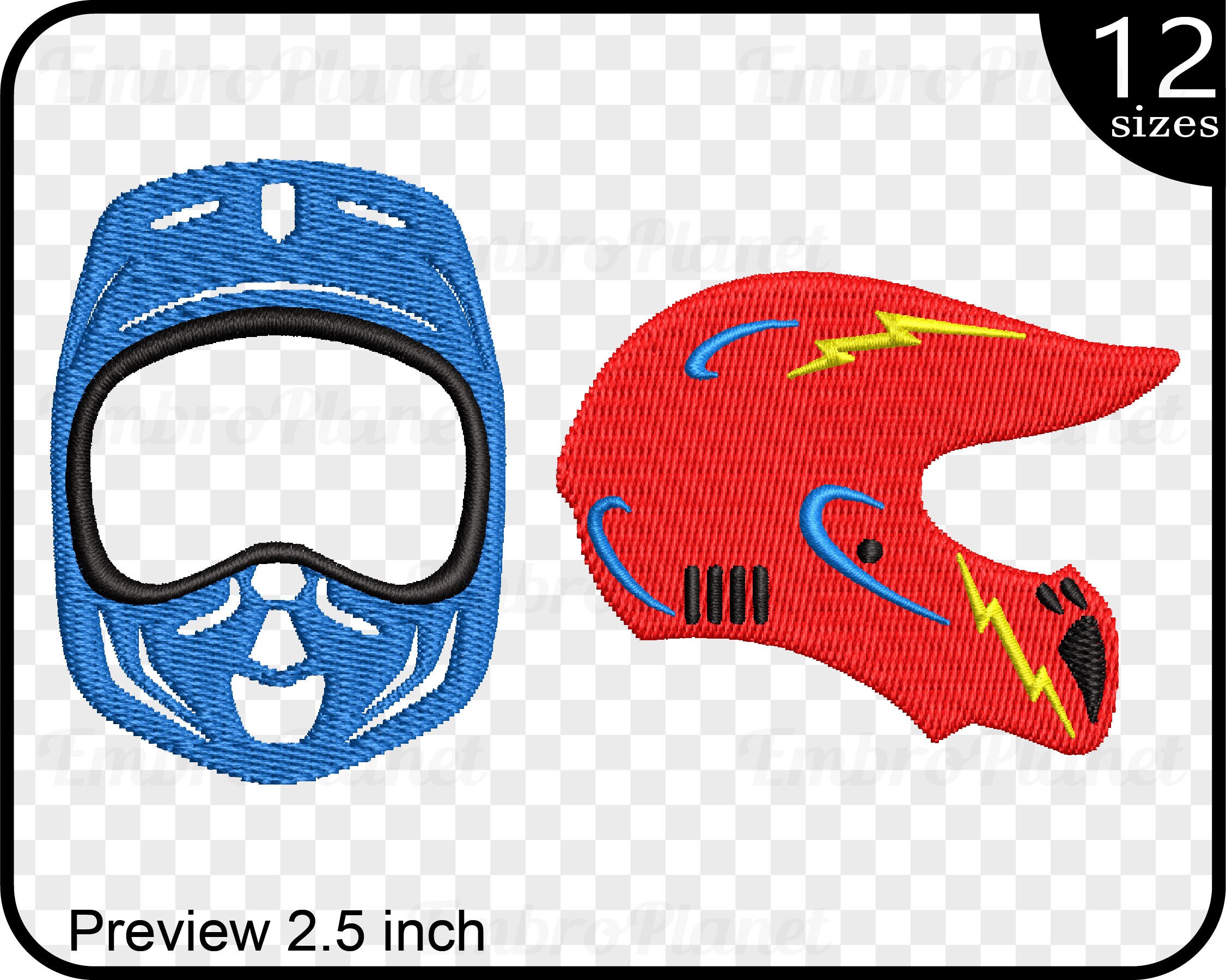 Motocross Helmets - Designs for Embroidery Machine Instant Download ...