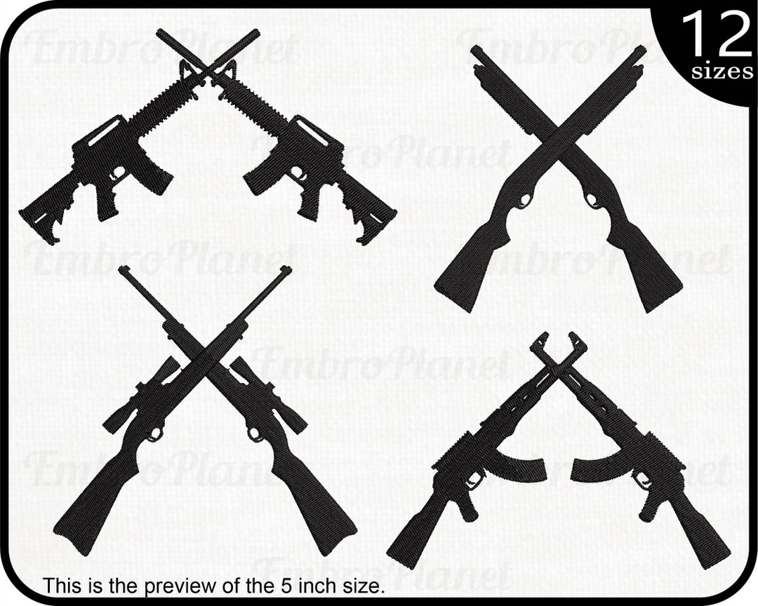 Cross Big Guns - Designs for Embroidery Machine Instant Download ...