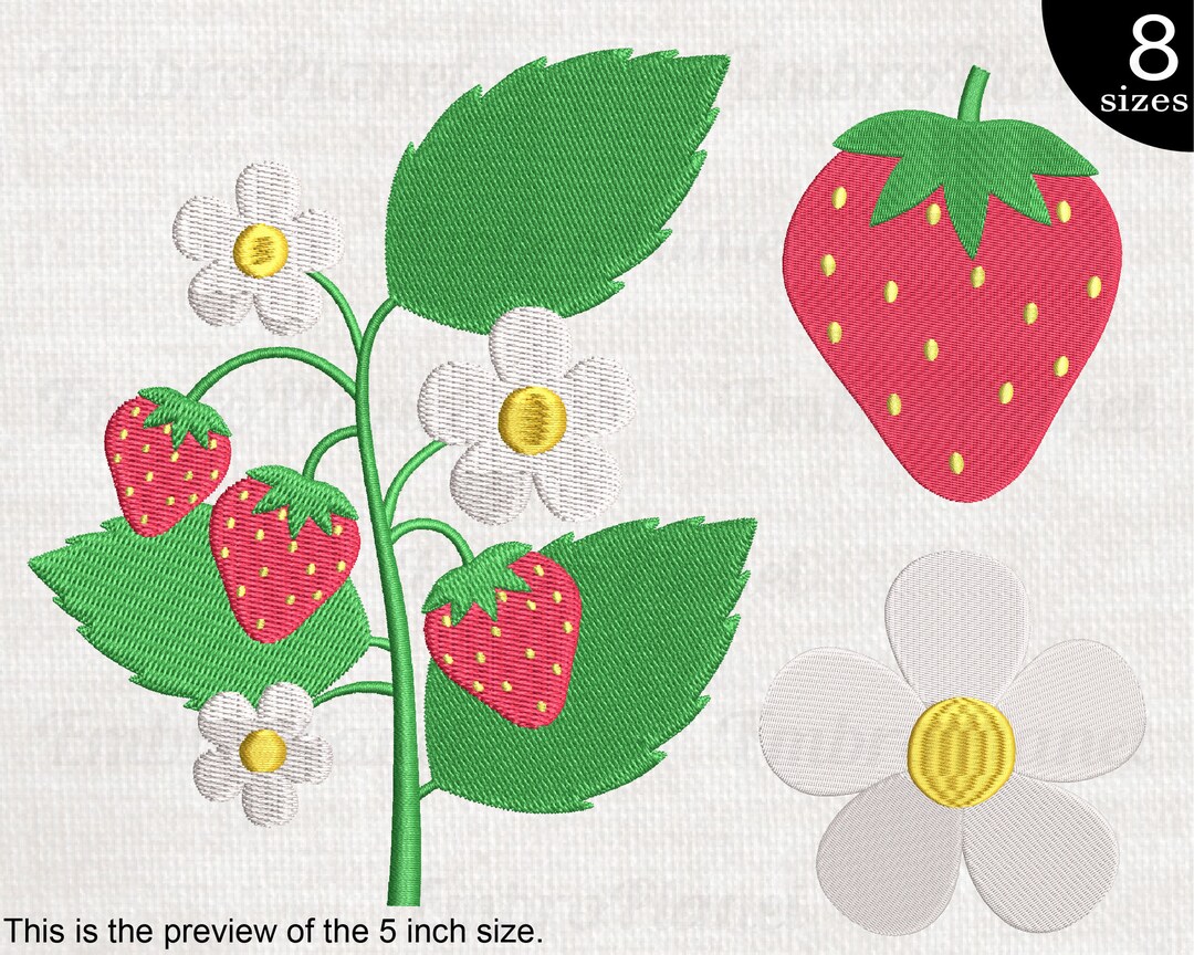 Strawberry - Designs for Embroidery Machine Instant Download Digital ...