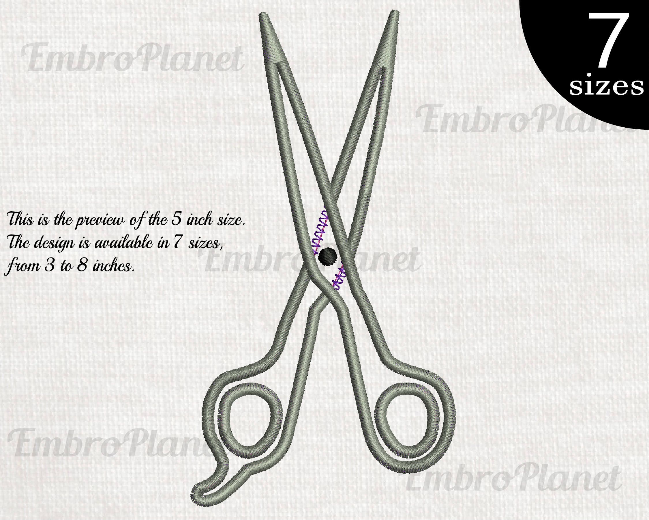 Scissors Design for Embroidery Machine Instant Download | Etsy