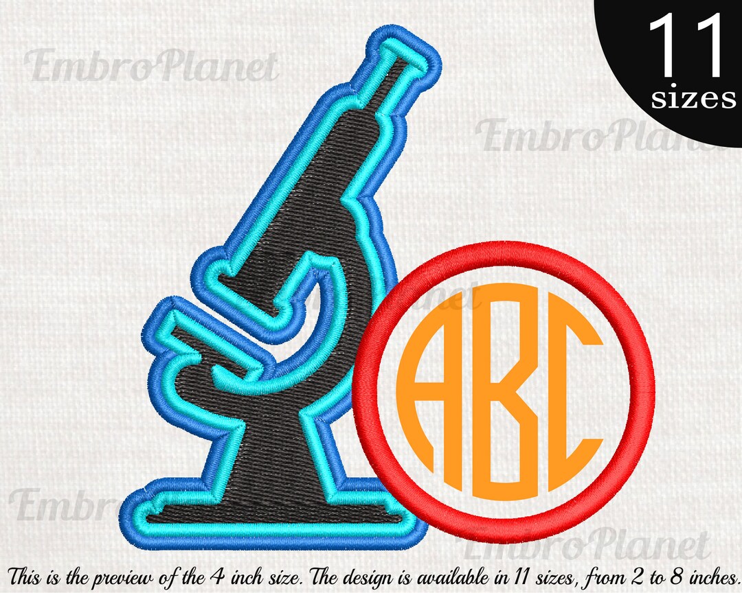 Microscope - Design for Embroidery Machine Instant Download Digital ...