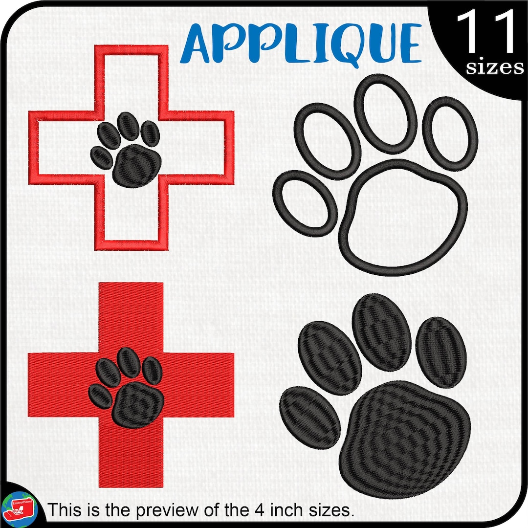 Applique Pet Cross - Designs for Embroidery Machine Instant Download ...