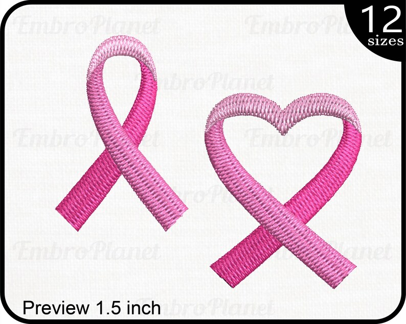 Pink Ribbons Designs for Embroidery Machine Instant Download - Etsy
