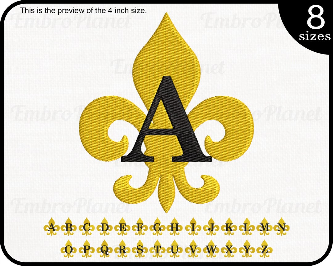 Fleur De Lis Alphabet - Designs for Embroidery Machine Instant Download ...