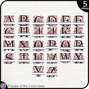 Split Regal Font Alphabet - Designs for Embroidery Machine Instant ...