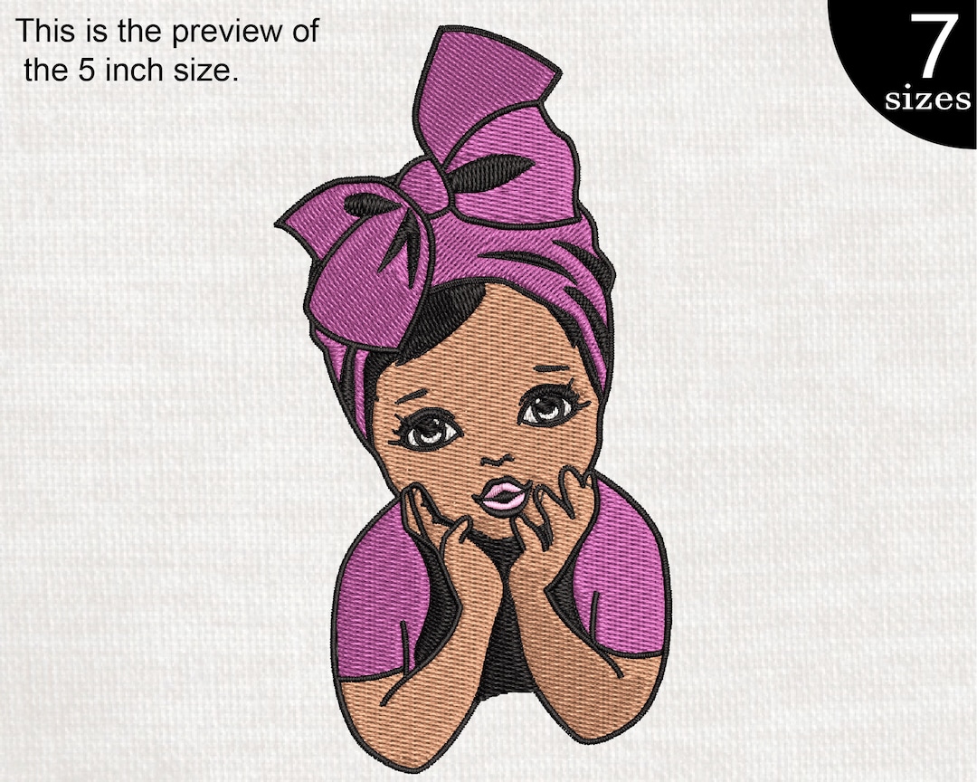 Cute Girl - Design for Embroidery Machine Instant Download Digital ...