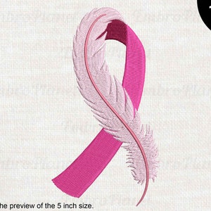 Awareness Ribbon With Feather Design for Embroidery Machine - Etsy