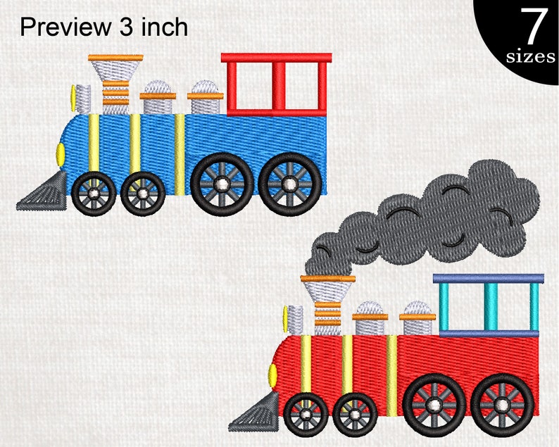 The Train Designs for Embroidery Machine Instant Download - Etsy