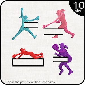 Split Softball Girls - Designs for Embroidery Machine Instant Download ...